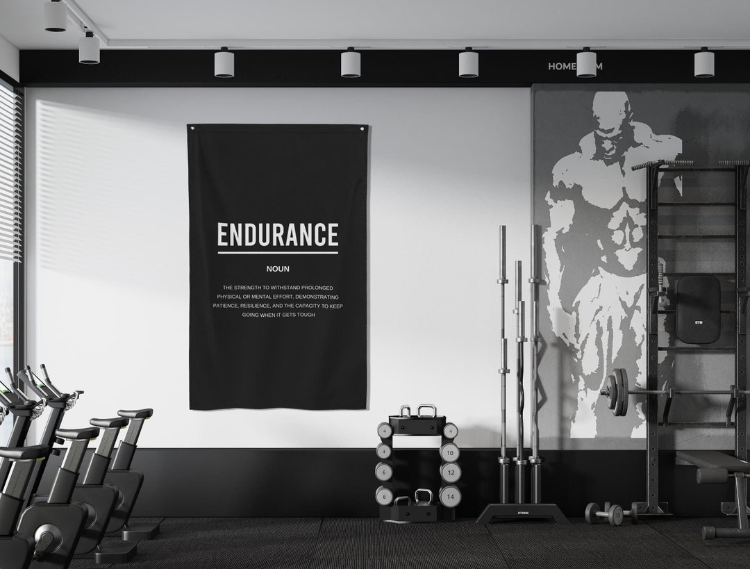 Endurance Definition Flag – Motivational Gym Banner, Office Wall Art ...