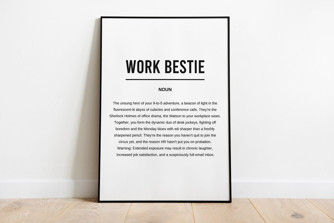 Work Bestie Funny Office Definition Print | Printable Wall Art | Funny ...