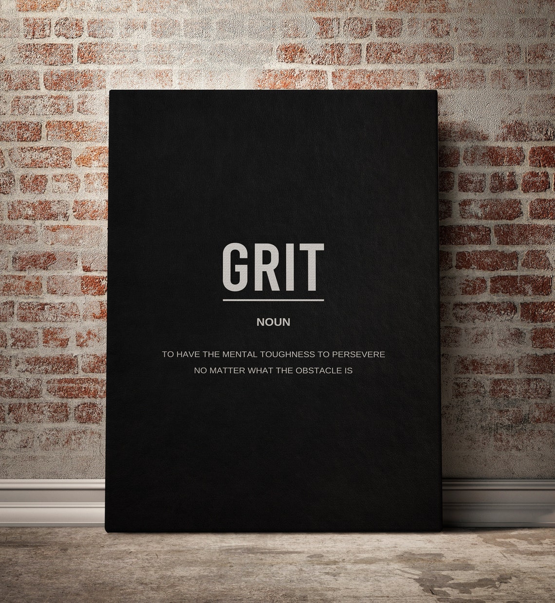 Inspirational / Motivational Grit Wall Art Canvas Print Noun - Etsy
