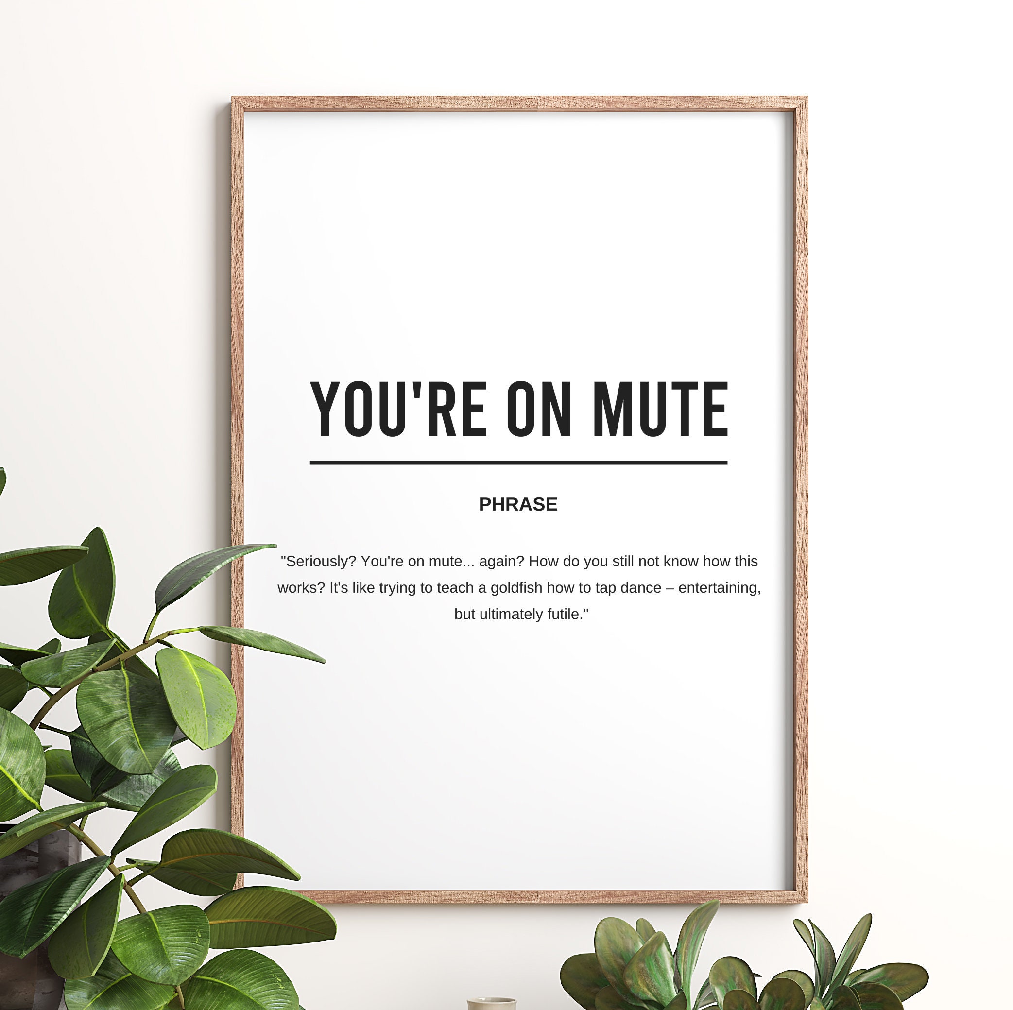You're on Mute Funny Office Wall Decor Definition Prints Home Office ...
