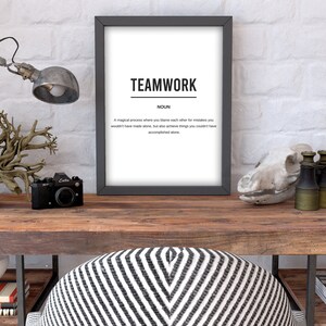 Teamwork Definition Dictionary Print | Funny Office Decor | Office Wall ...