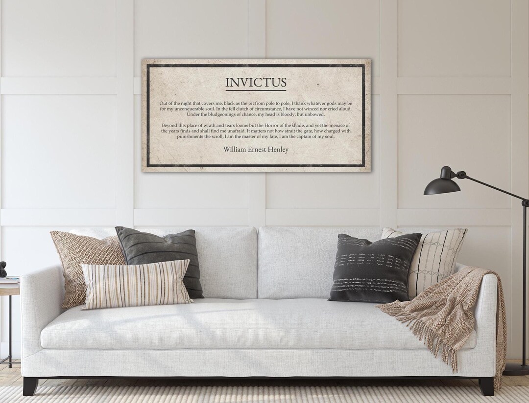 Invictus Poem Sign, William Ernest Henley Poem, Inspirational Signs ...