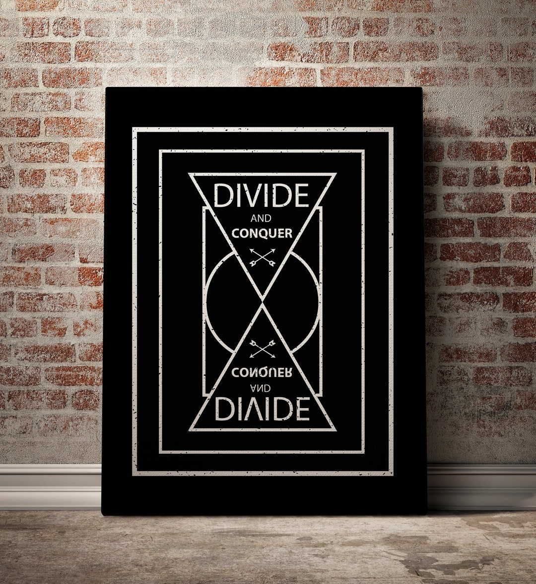 Motivational / Inspirational Wall Art Canvas Print Divide and Conquer ...