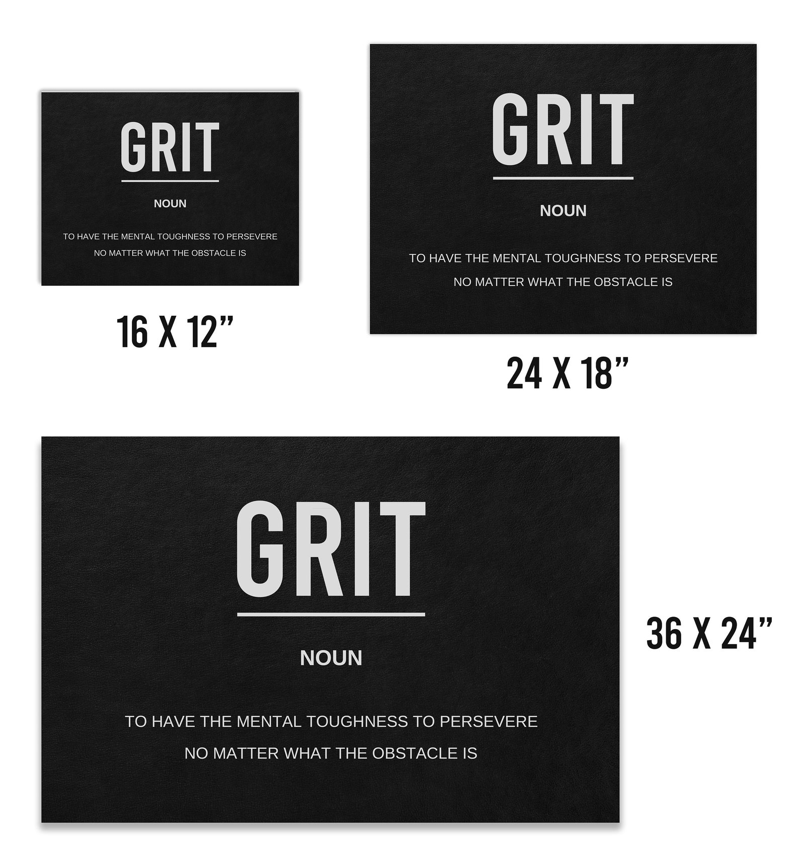 Grit Motivational Quote Canvas Wall Art for Office Home Decor ...