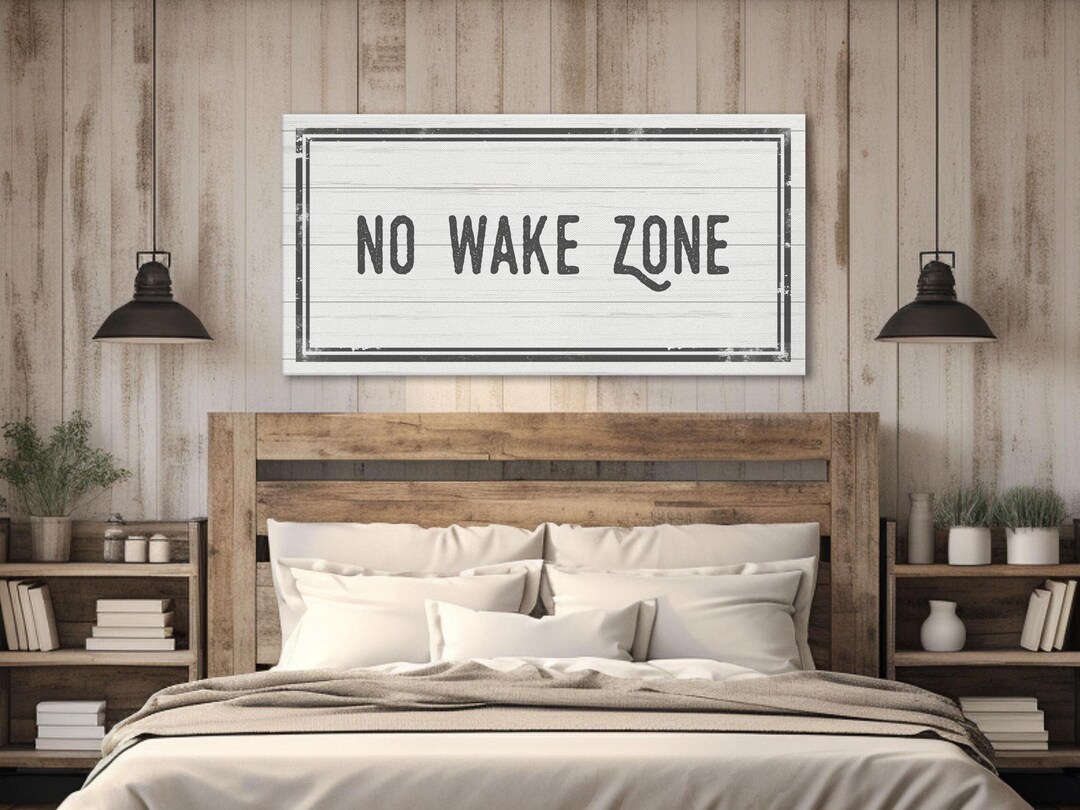 No Wake Zone Sign, Sign Above Bed for Lake House, Lake House Decor ...