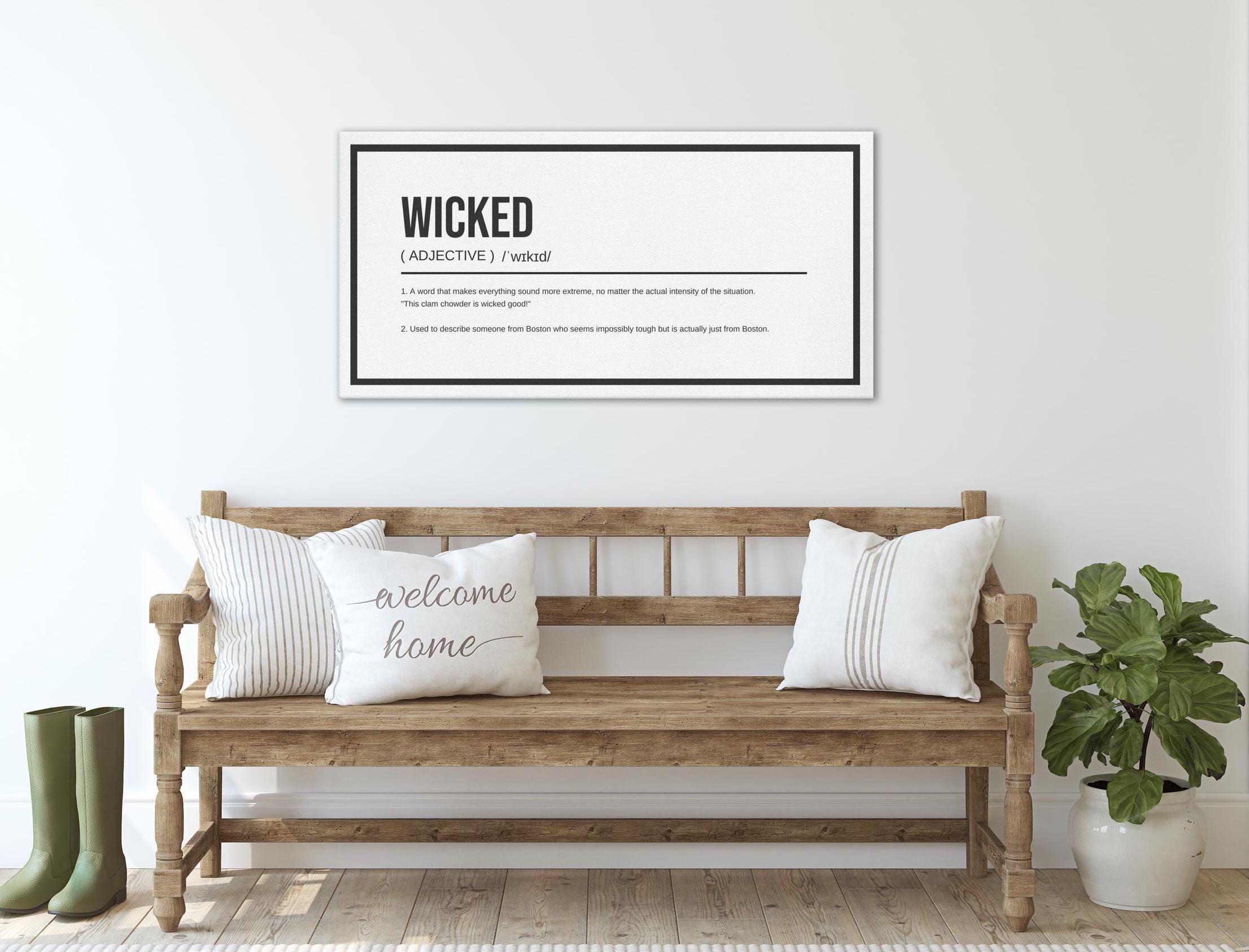 Wicked Definition Print Sign, Boston Art, Boston State Sign, Definition ...