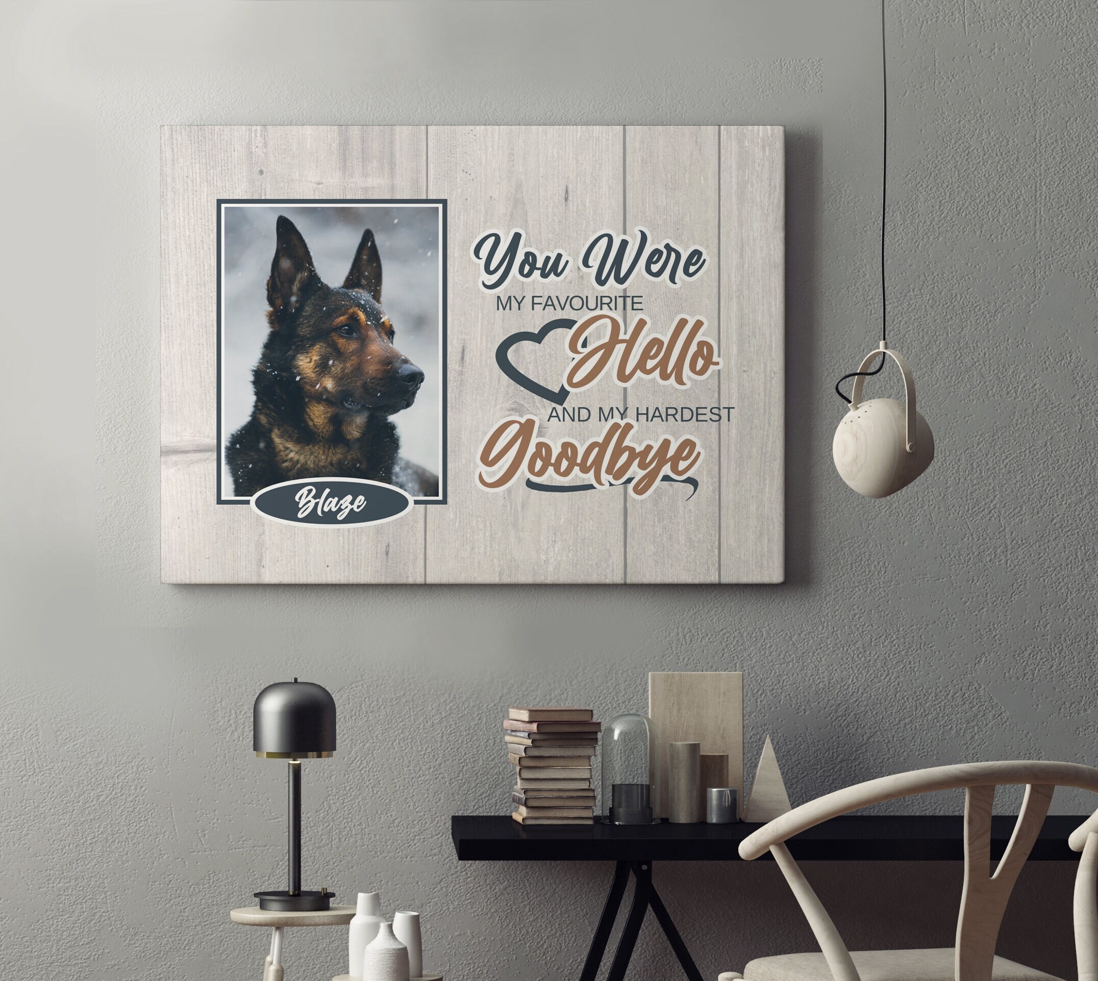 Dog Memorial Canvas, Custom Pet Wall Art, Personalized Dog Owner Sign ...
