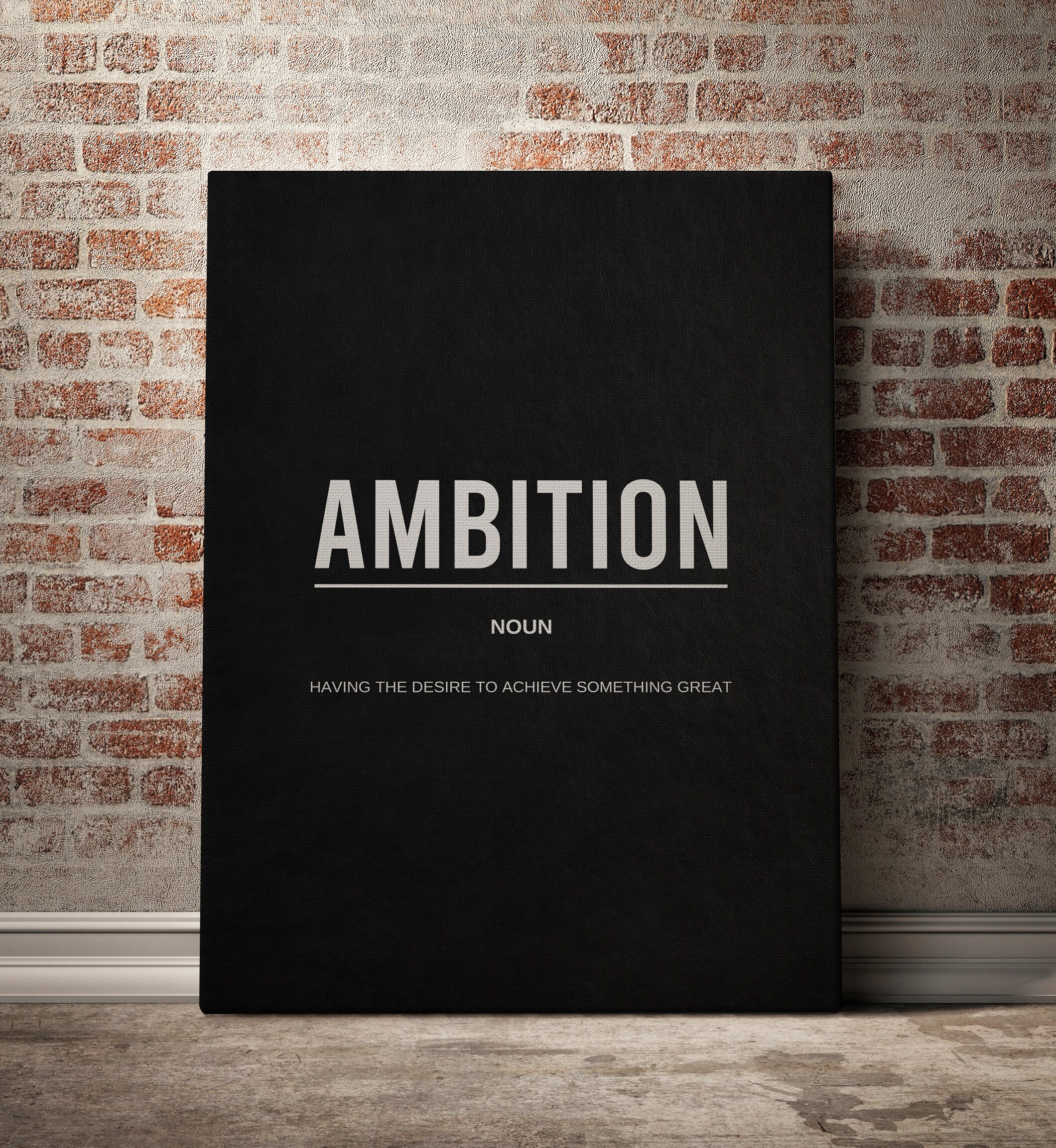 Ambition Motivational / Inspirational Wall Art Canvas Print - Etsy