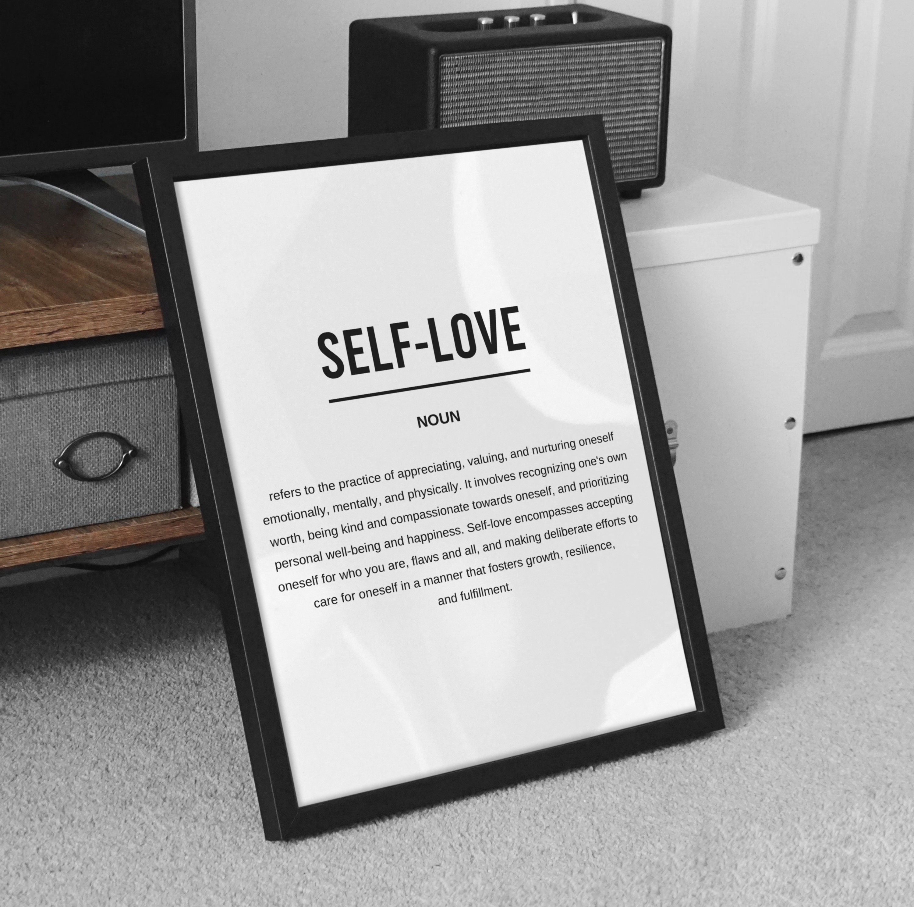 Self Love Definition Print Digital Download | Self Love Wall Art | Zoom ...