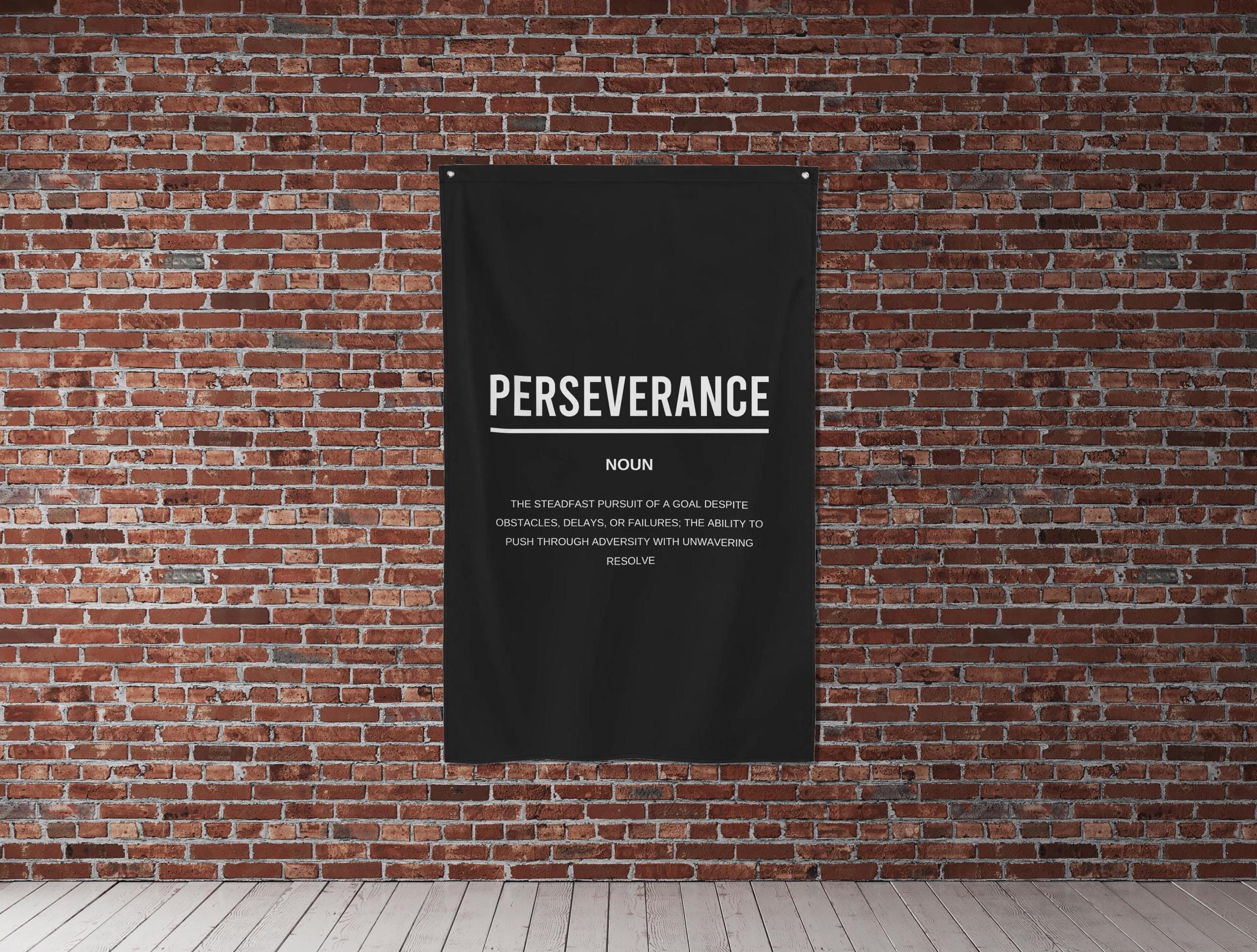 Perseverance Definition Flag – Motivational Gym Banner, Office Wall Art ...