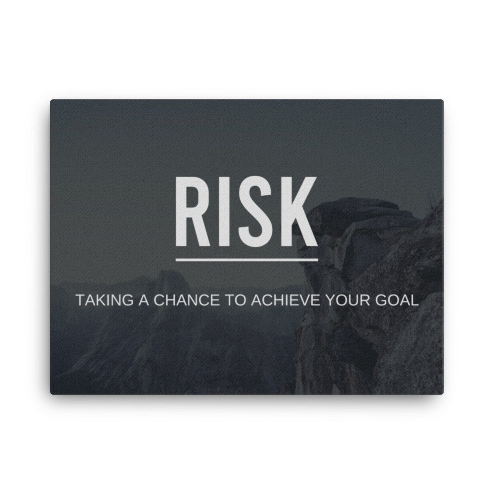 Motivational Risk Canvas Print Wall Art Gift Mountain - Etsy UK