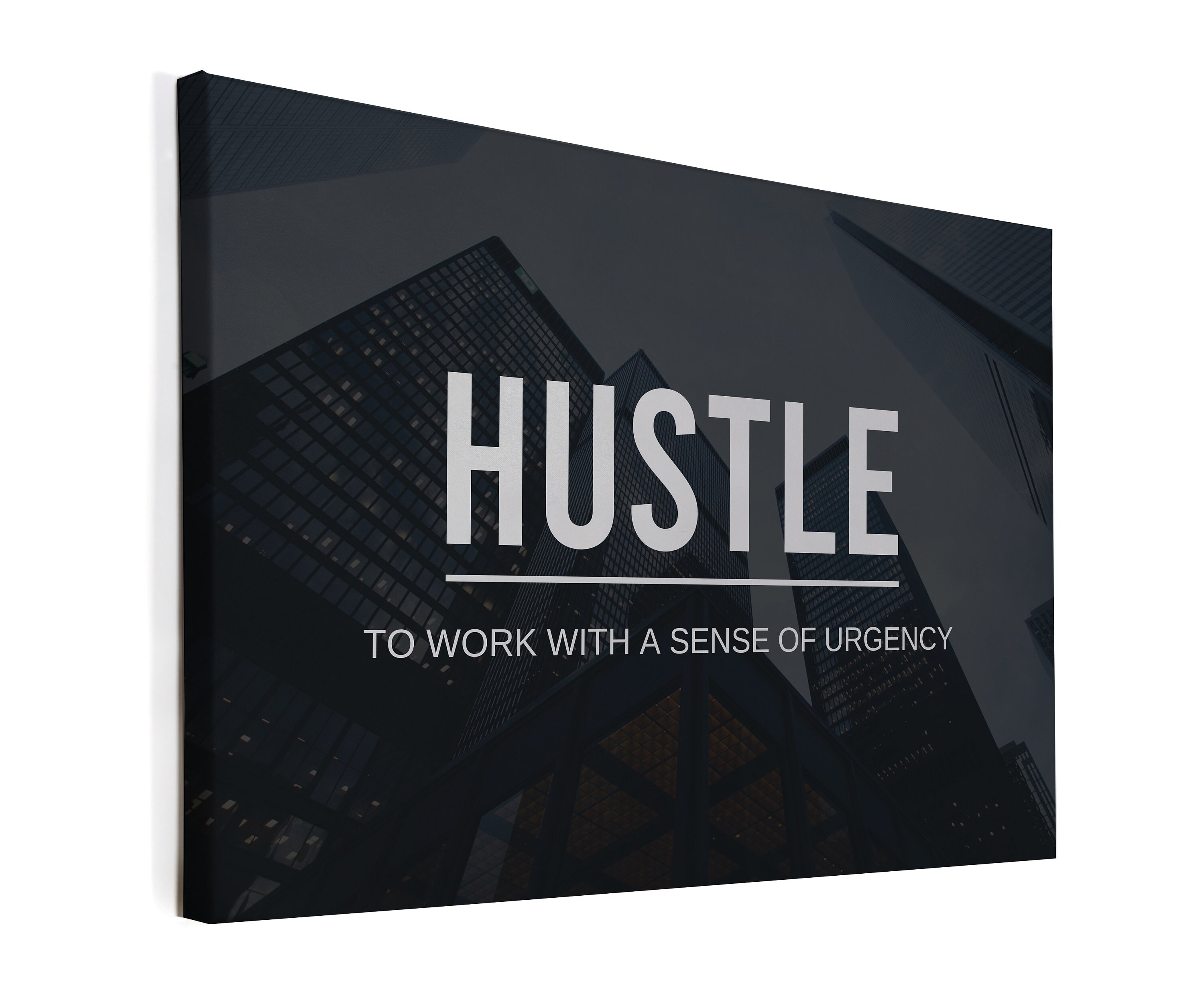 Hustle Sign Motivational Wall Art Canvas Hustle Poster Office Decor ...