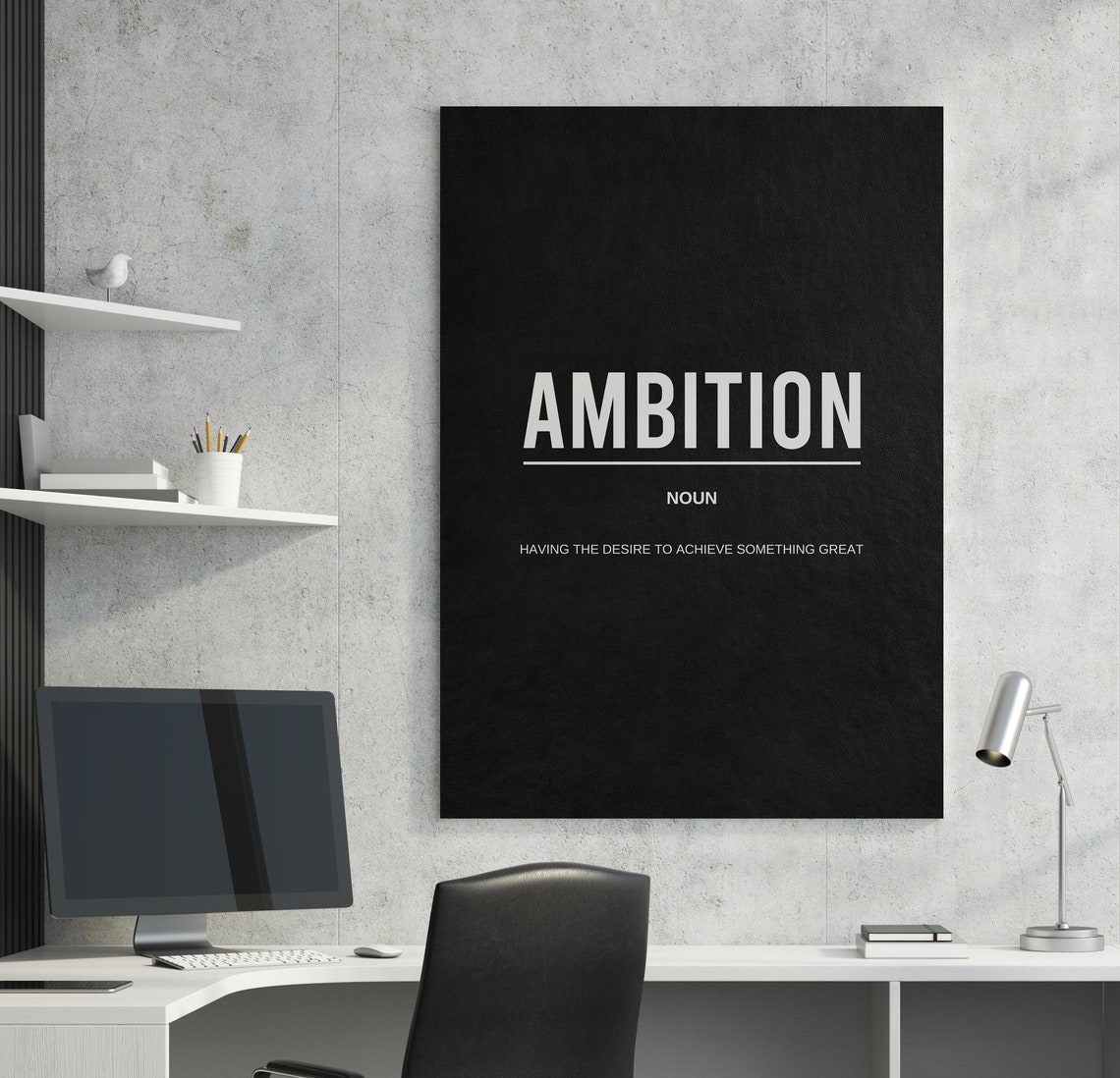 Ambition Motivational / Inspirational Wall Art Canvas Print - Etsy