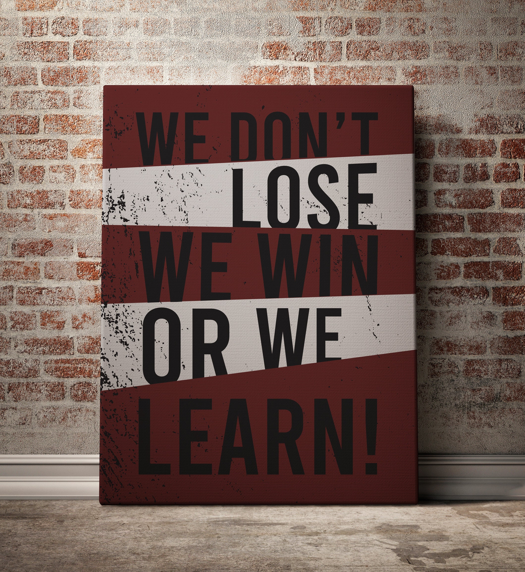 We Win or We Learn Motivational Canvas Print Inspirational Wall Art MMA ...