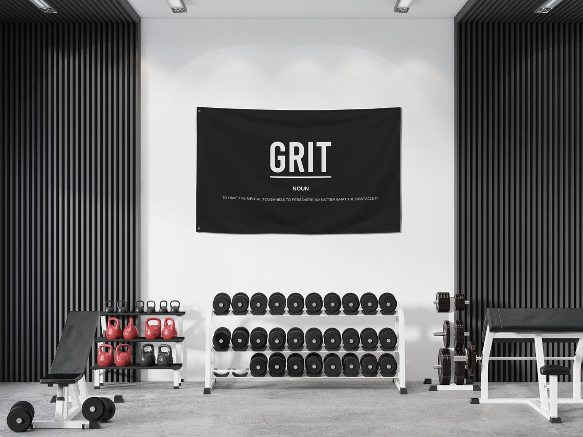 Grit Definition Gym Wall Art Banner Flag, Gym Sign, Gym Banner, Gym ...