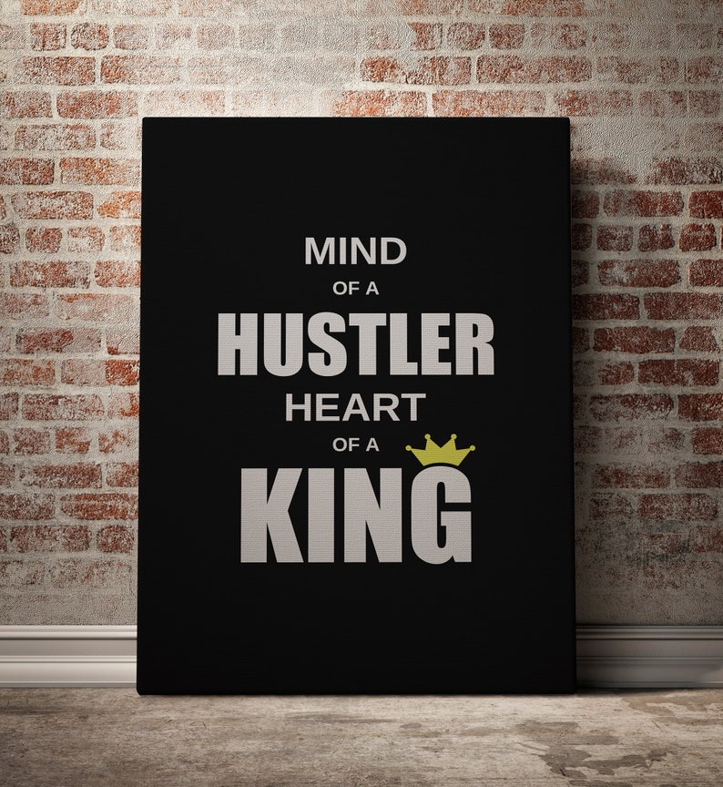 Mind of A Hustler Motivation Wall Art Canvas Print Hustle Sign Mindset ...