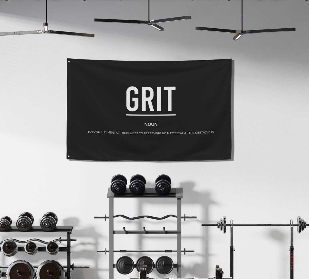Grit Definition Gym Wall Art Banner Flag, Gym Sign, Gym Banner, Gym ...