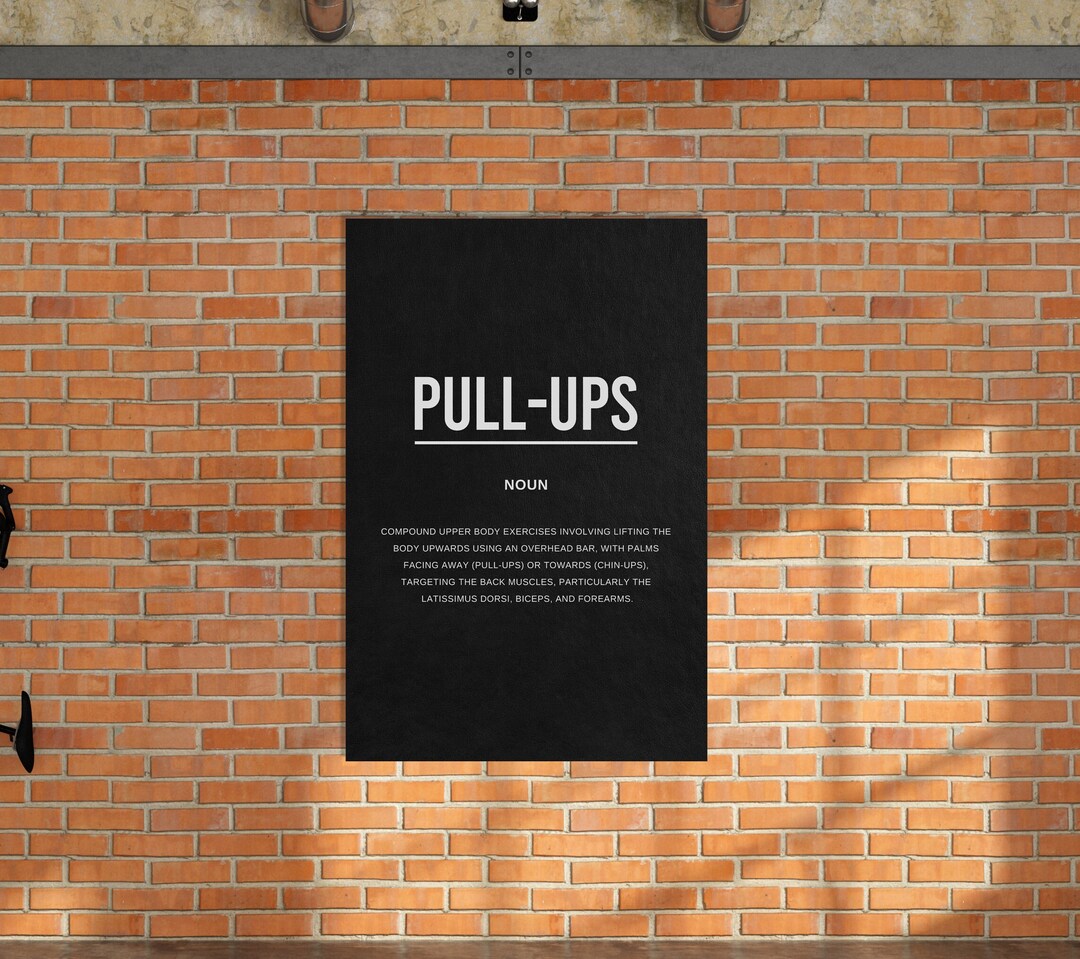 Pull Ups Gym Definition Canvas Print, Weightlifting Home Gym Definition ...