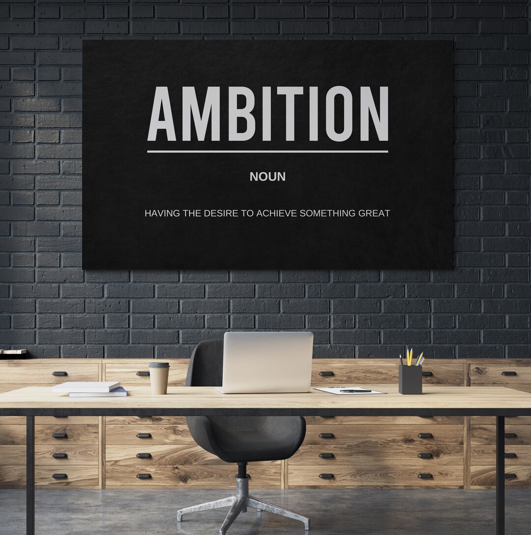 Ambition Definition Print, Motivational Sign, Definition Wall Art, Gym ...