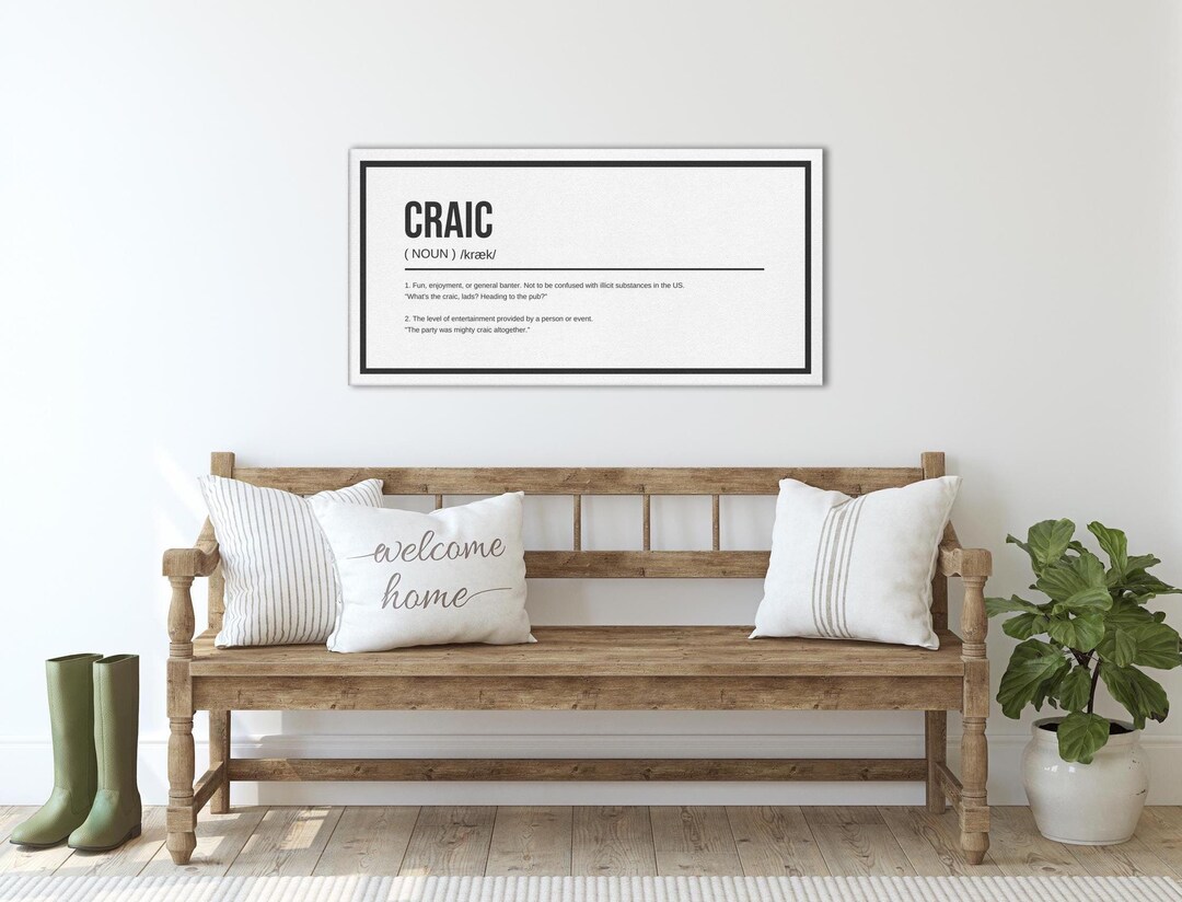 Craic Funny Irish Definition Print Sign, Rustic Sign, Farmhouse Sign ...