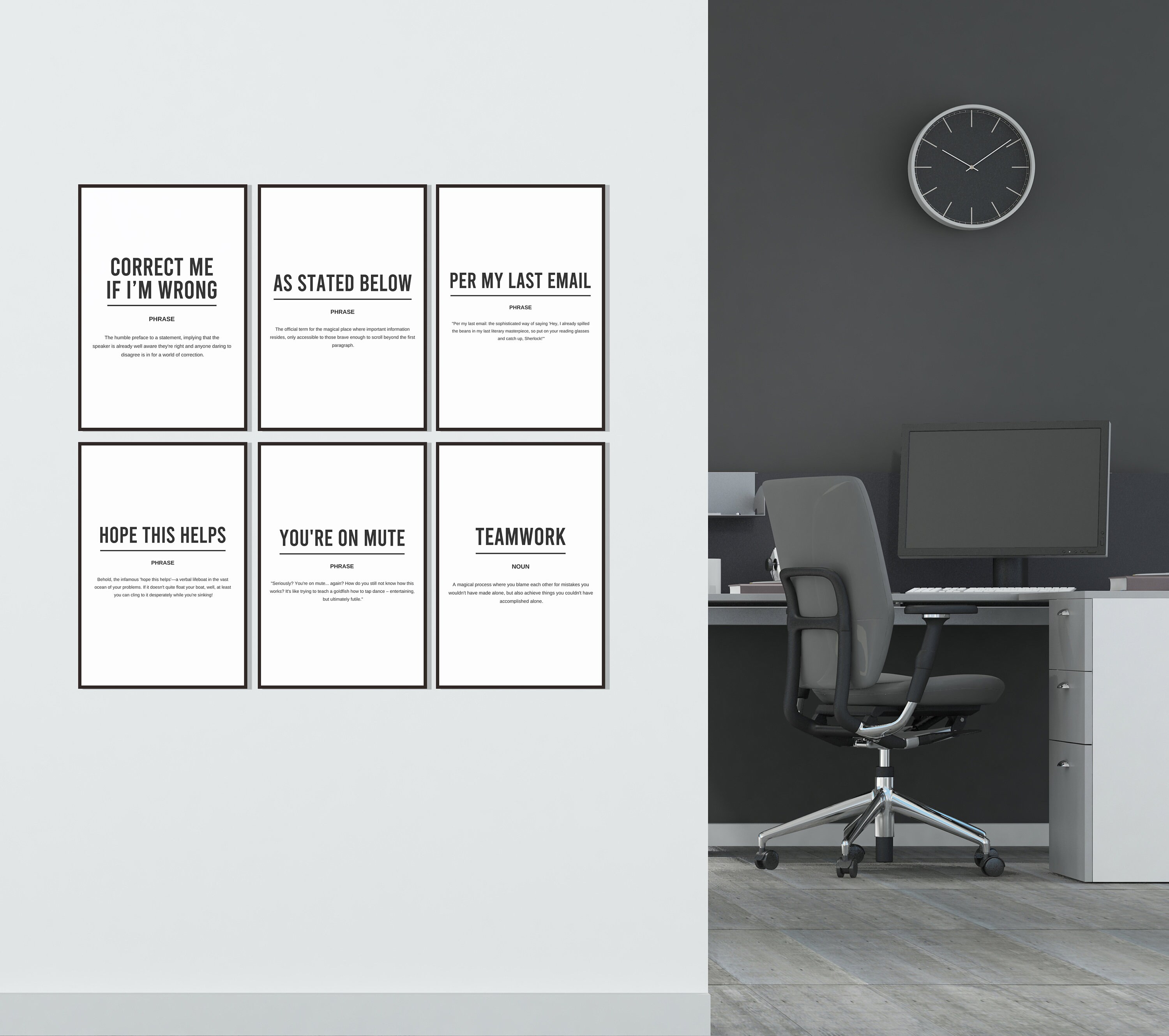 Funny Office Wall Art Definition Prints Work From Home Art X6 Printable ...