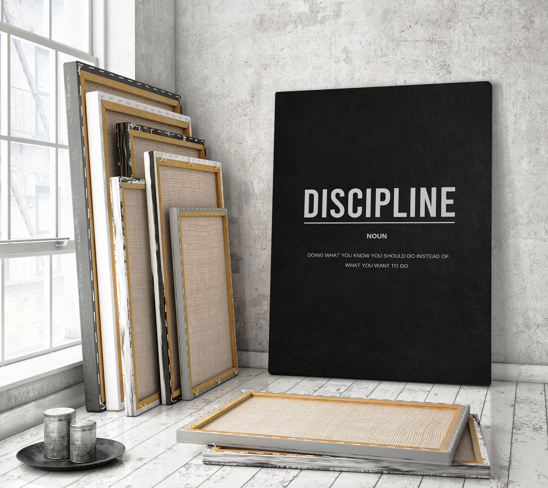 Discipline Motivational Quote Canvas Wall art for Office Home | Etsy