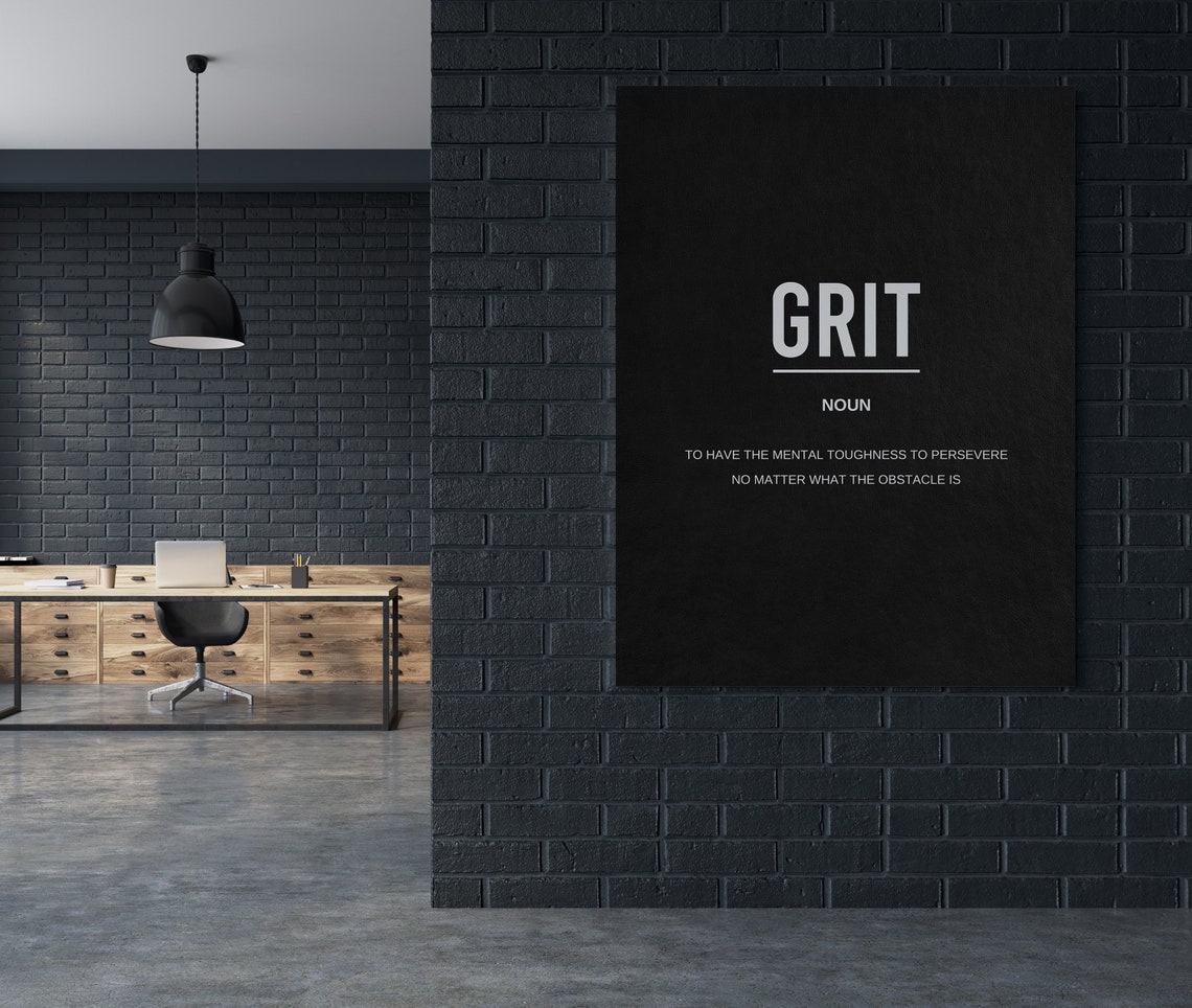 Inspirational / Motivational Grit Wall Art Canvas Print Noun - Etsy