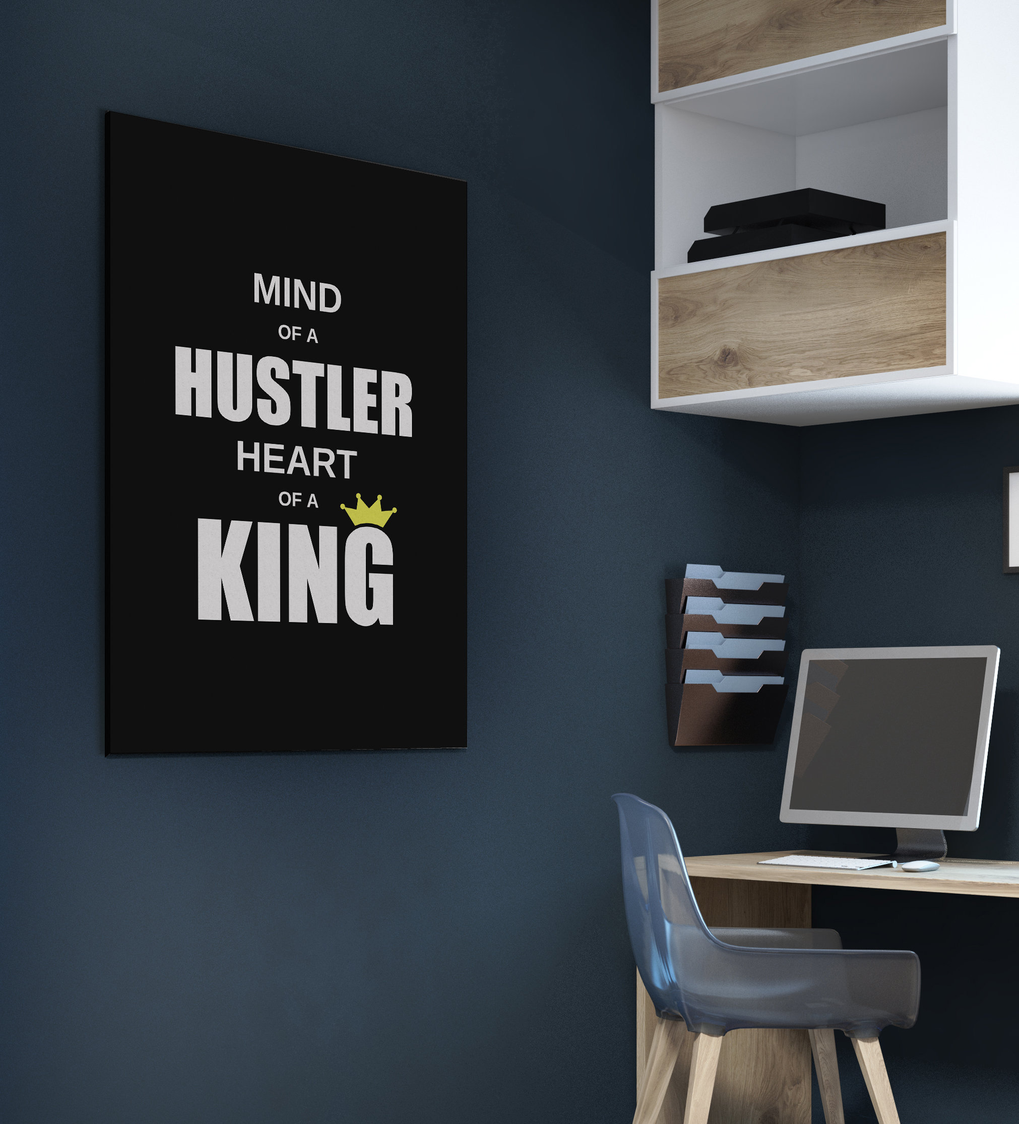Mind of A Hustler Motivation Wall Art Canvas Print Hustle Sign Mindset ...