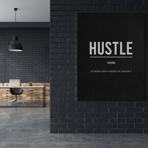 Hustle Sign Motivational Canvas Art, Definition Print, Definition Art ...
