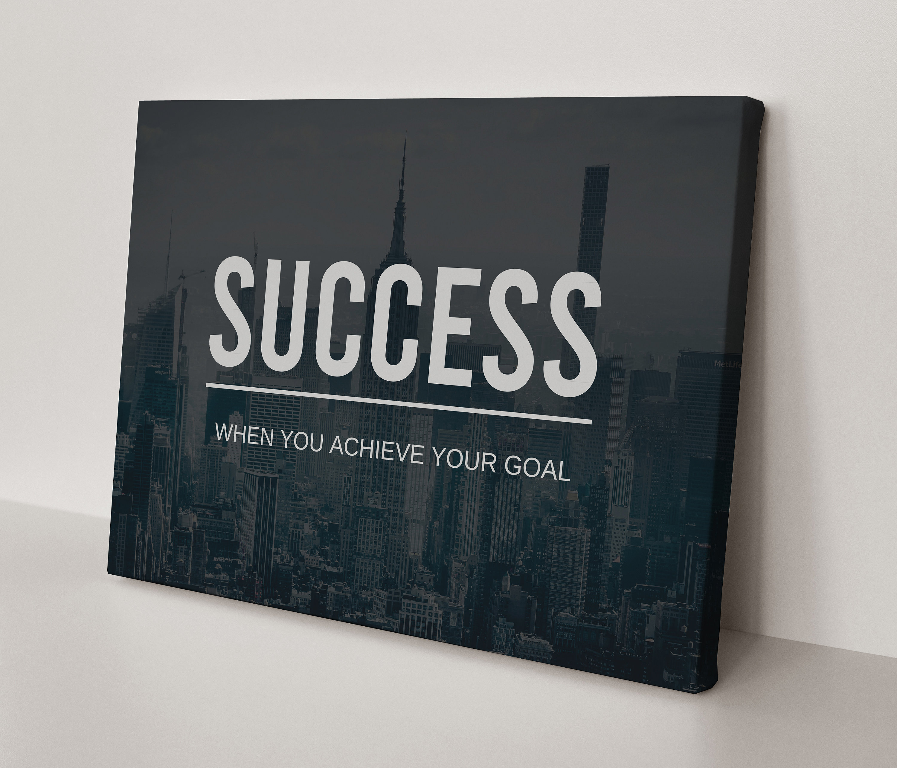 Motivational / Inspirational Success Wall Art Print Gift Canvas City ...
