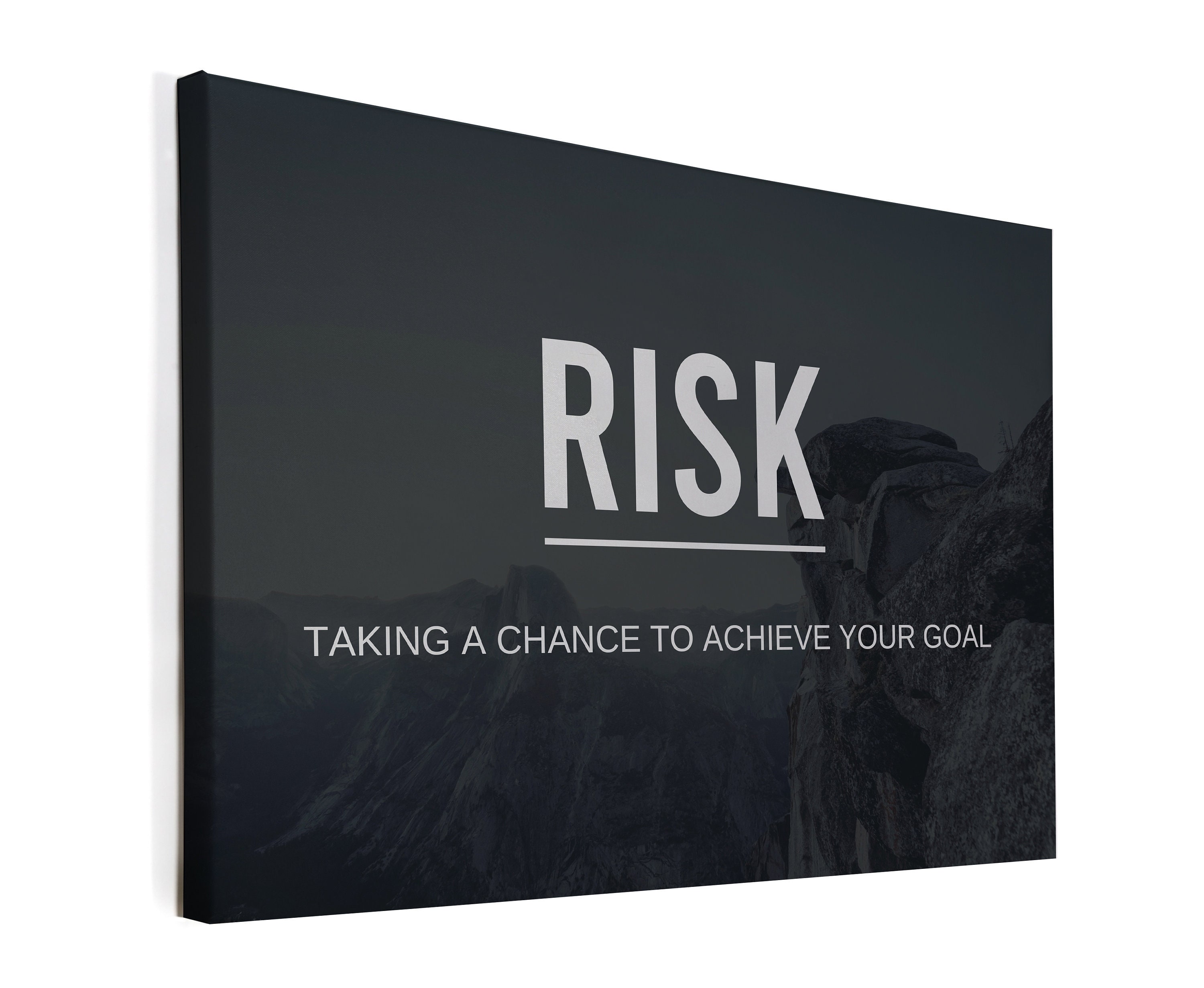 Motivational Risk Canvas Print Wall Art Gift Mountain - Etsy UK