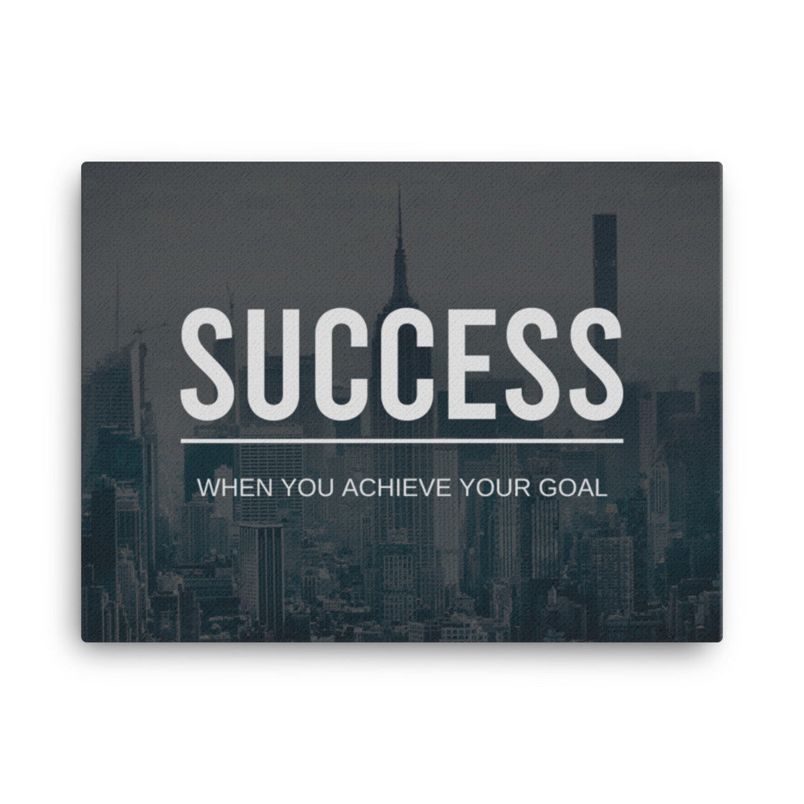Motivational / Inspirational Success Wall Art Print Gift Canvas City ...