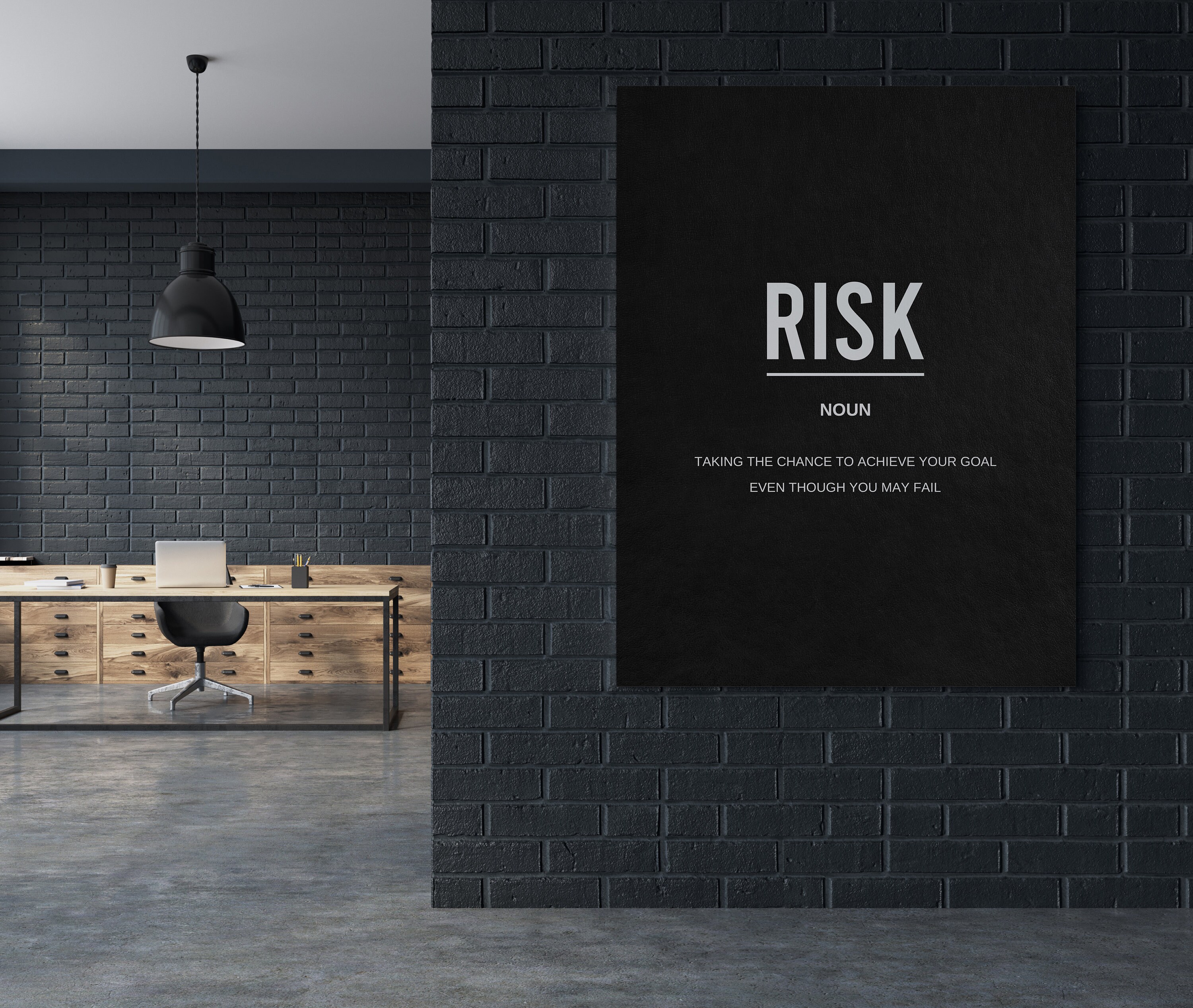 Risk Motivational Quote Canvas Print Wall Art for Office Home Decor ...