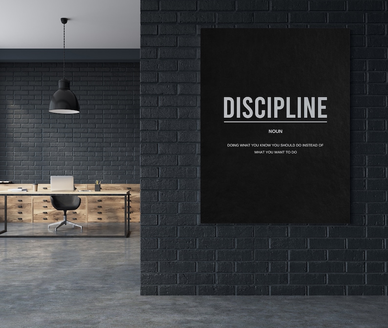 Discipline Motivational Quote Canvas Wall Art for Office Home - Etsy