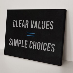 Motivational / Inspirational Clear Values Canvas Print Home Decor ...