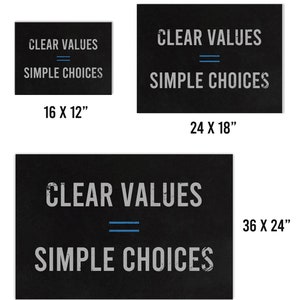 Motivational / Inspirational Clear Values Canvas Print Home Decor ...