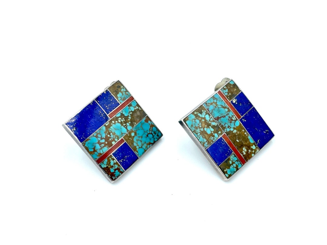 Vintage Ray Tracey Navajo Sterling Silver Turquoise Lapis - Etsy