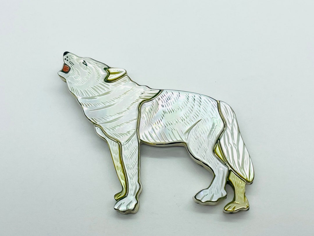 Virgil & Shirley Benn Sterling Silver Mother of Pearl Wolf - Etsy