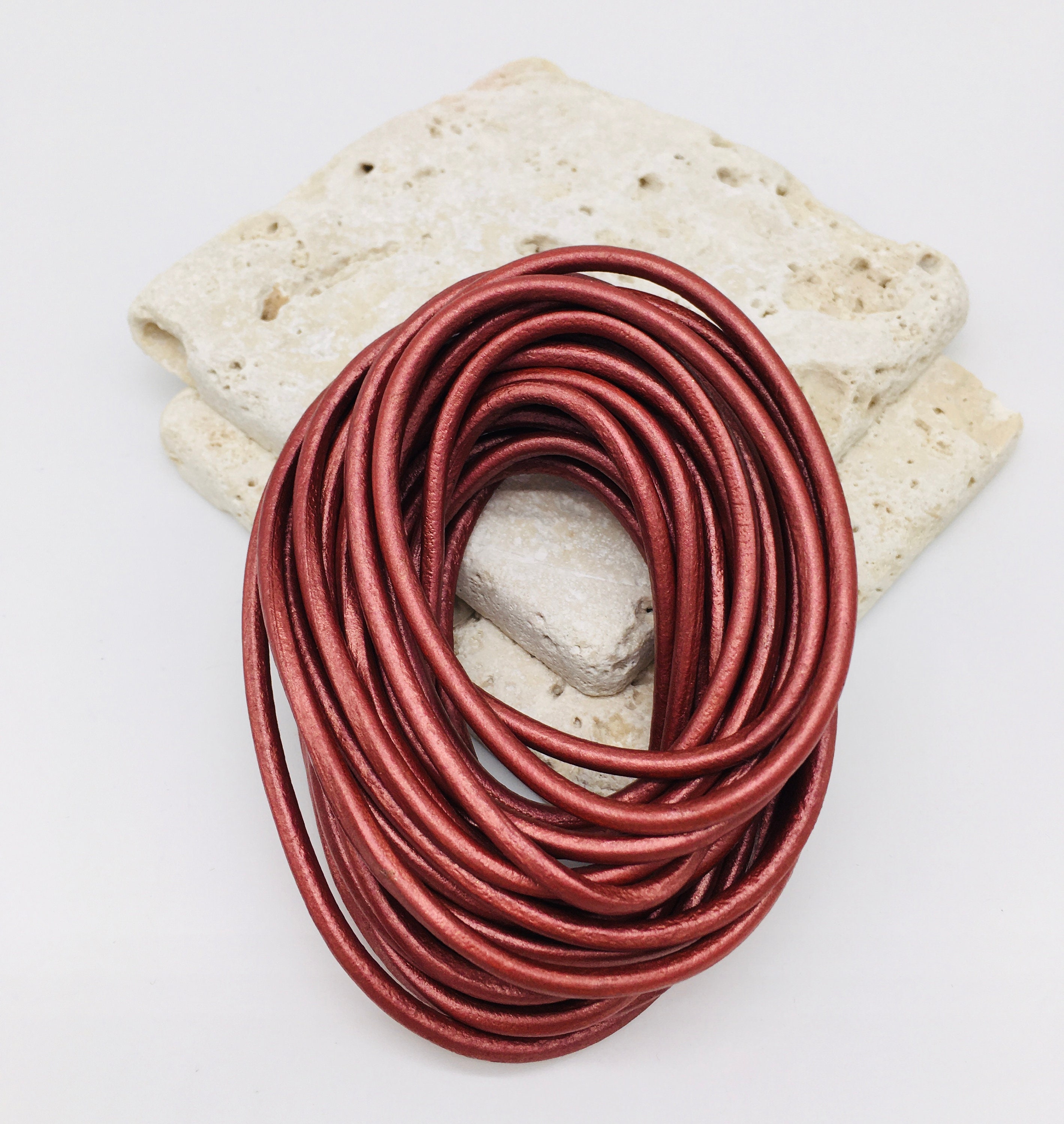 Leather Cord 3mm Metallic Pearl Colours Necklace Thong | Etsy