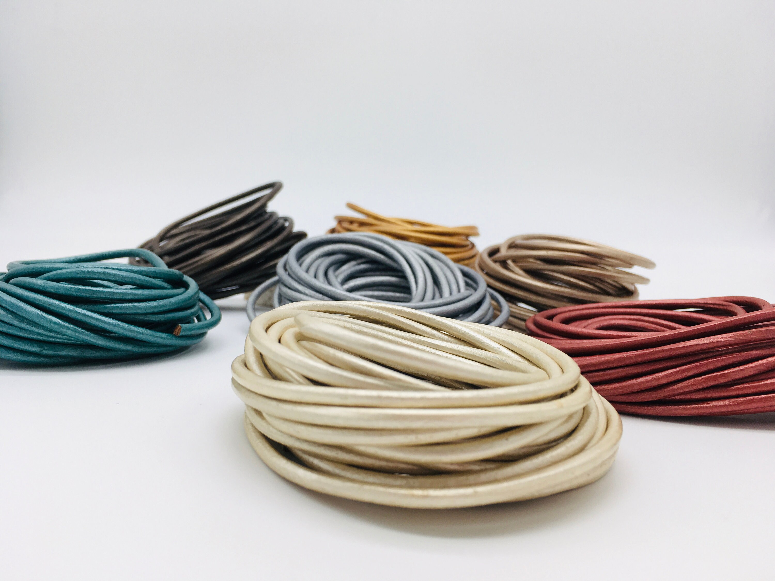 Leather Cord 3mm Metallic Pearl Colours Necklace Thong | Etsy