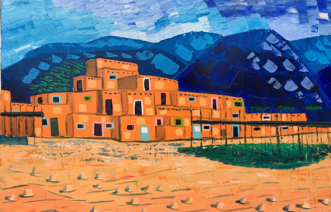 Southwest Pueblo Painting- Custom Order - Etsy
