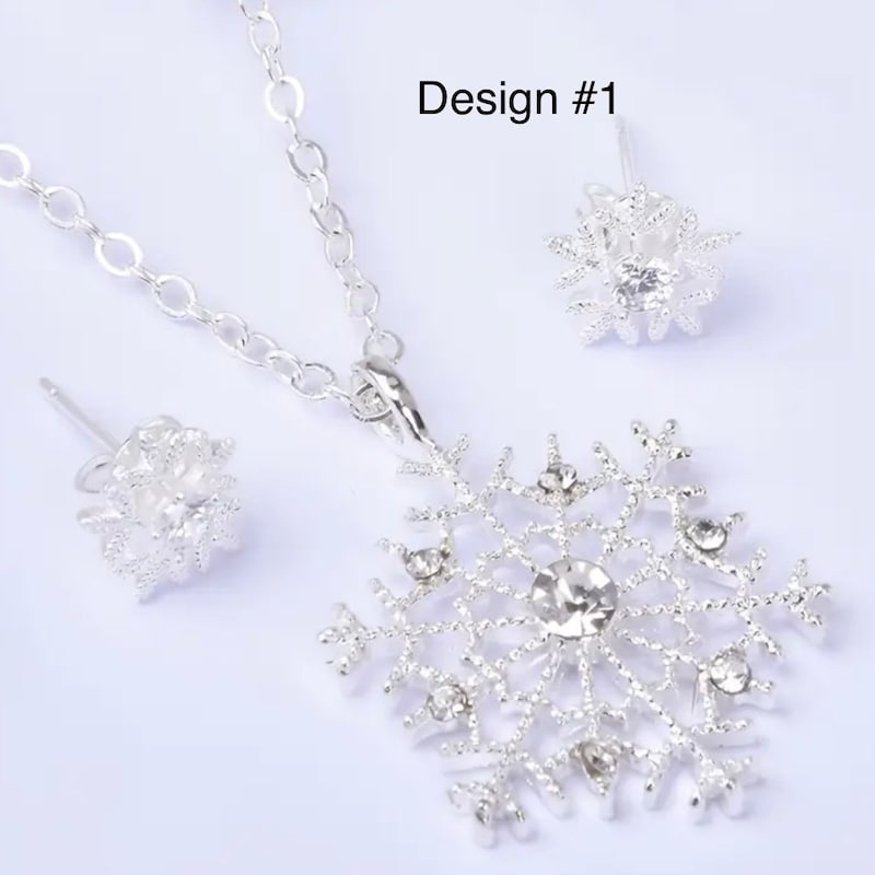 Snowflake Necklace and Earrings - Etsy