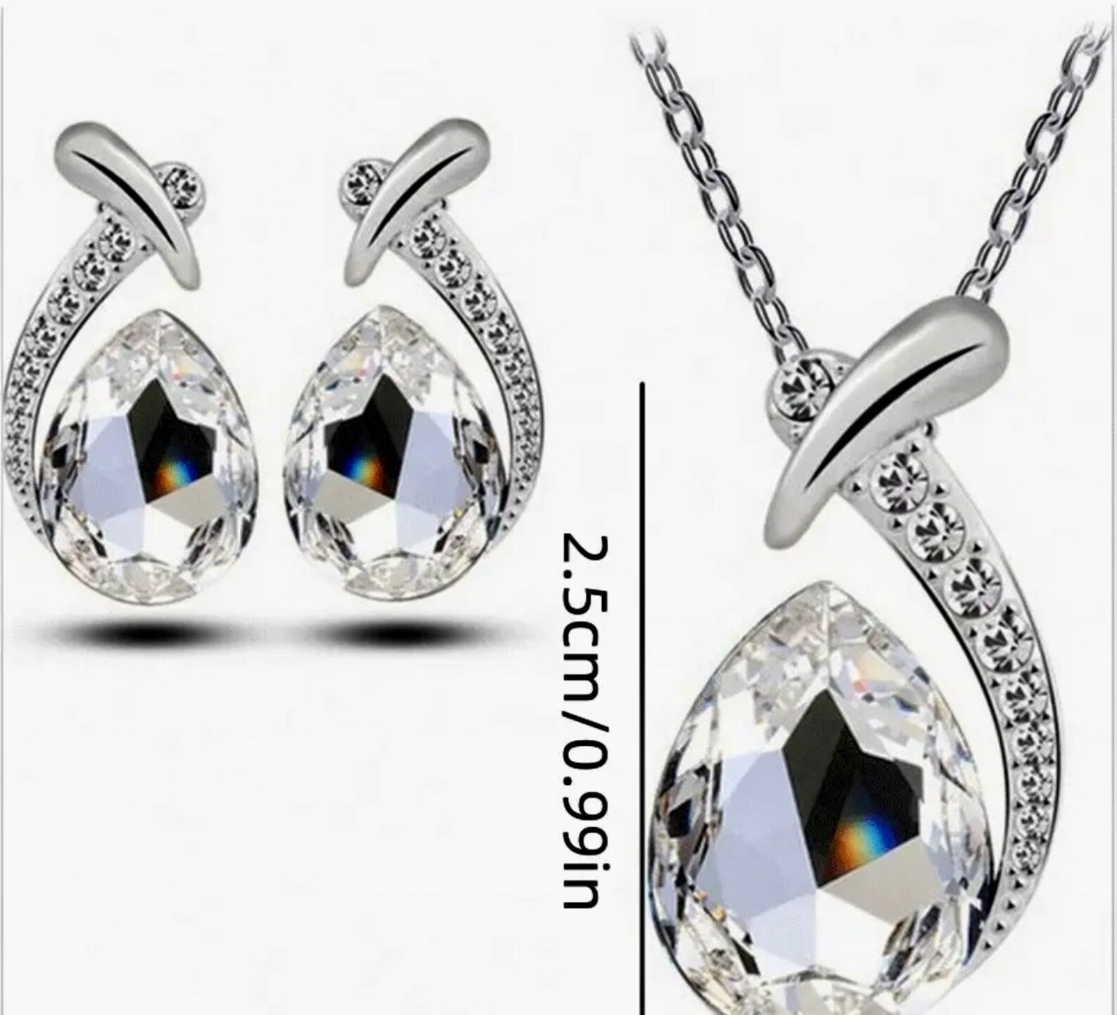 Zircon Mermaid Jewelry Set: Pendant Necklace and Earrings - Etsy