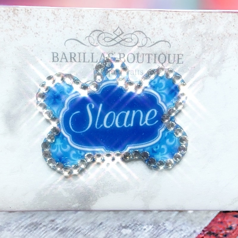 Rhinestone Dog Tag - Etsy