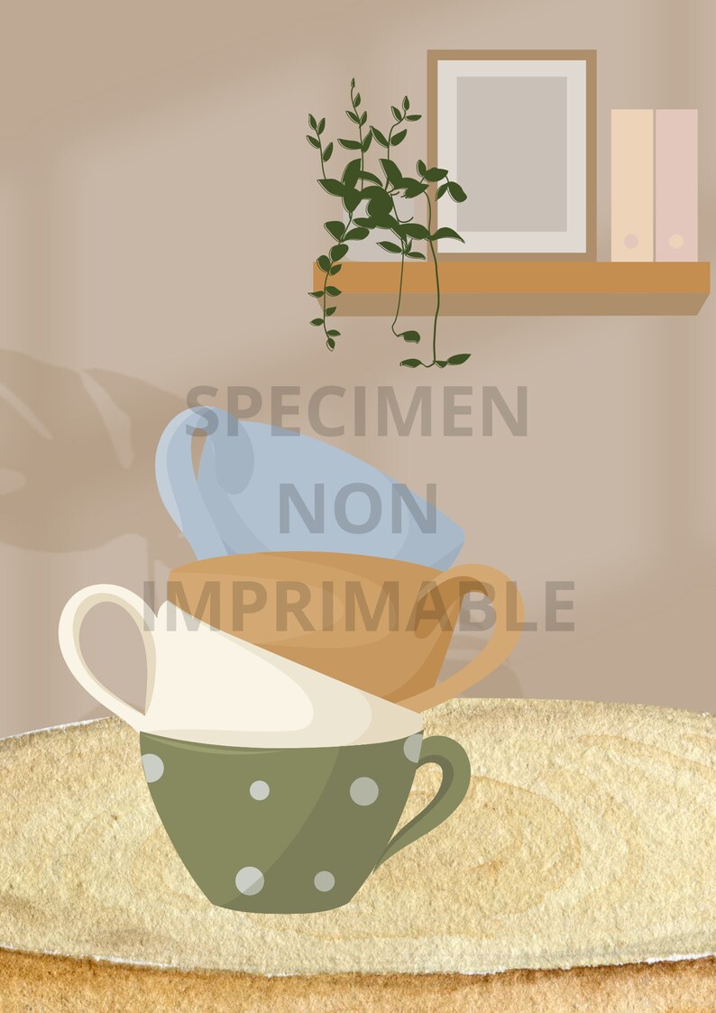 Poster Drawing Coffee Cups Printable Poster - Etsy
