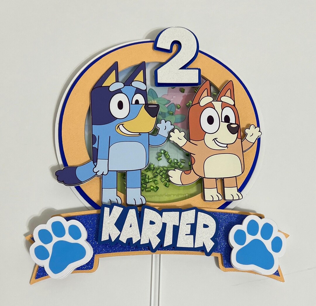 Bluey Theme Cake Topper, Bluey Birthday Cake Topper, Party Bluey, Cake ...