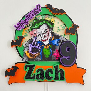 Joker Cake Topper, Birthday Cake Topper, Joker Party Supplies, Joker ...