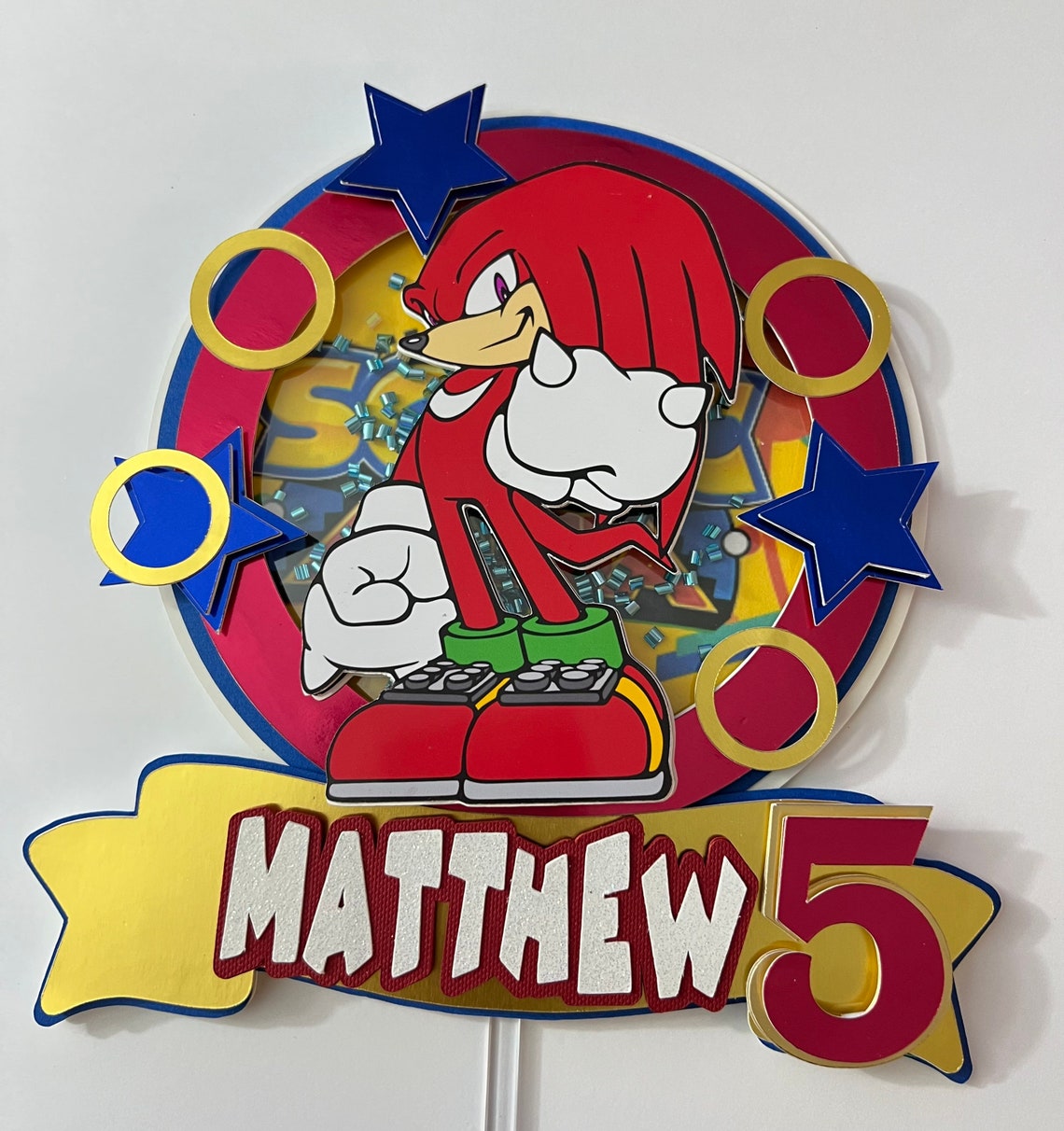 Knuckles Cake Topper Sonic Cake Topper Sonic Happy Birthday - Etsy