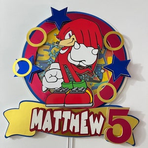 Knuckles Cake Topper Sonic Cake Topper Sonic Happy Birthday - Etsy