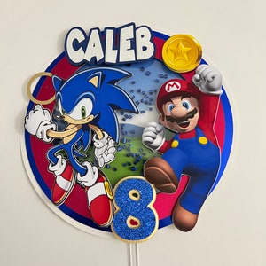 Mario and Sonic Cake Topper, Mario and Sonic Party, Mario & Sonic Cake ...